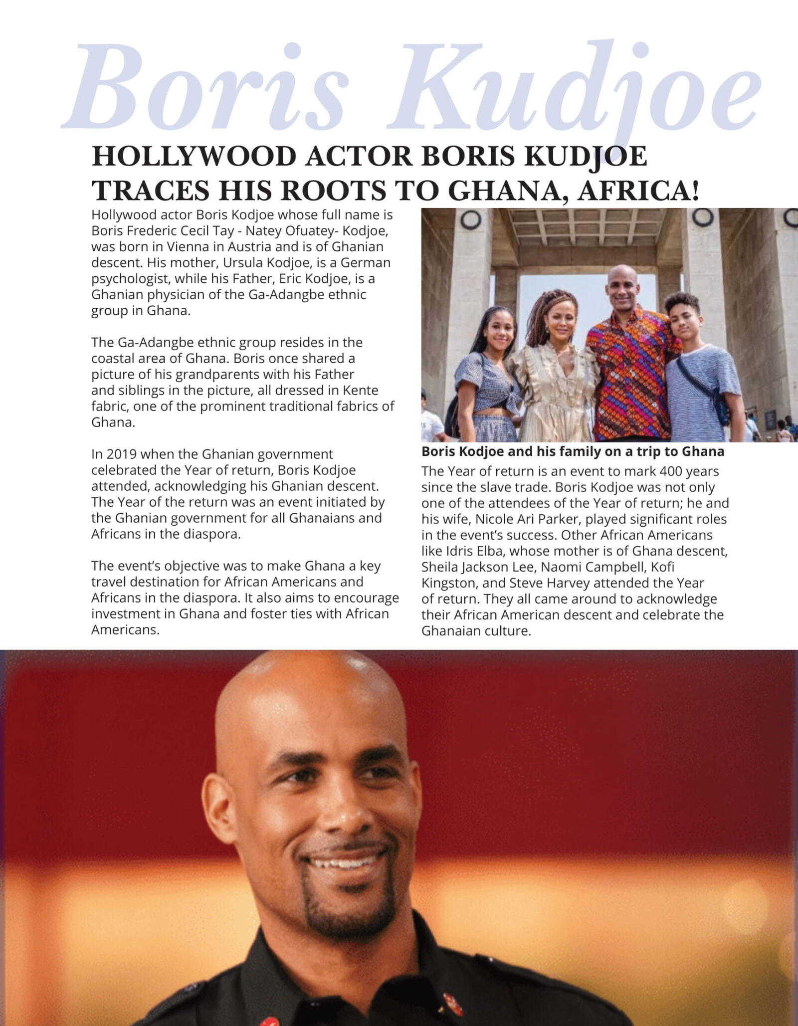 HOLLYWOOD ACTOR BORIS KUDJOE TRACES HIS ROOTS TO GHANA,AFRICA! - Excel ...